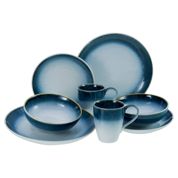 Creatable Cascade 8 Piece Stoneware Dinnerware Set - Service for 2 | Wayfair.co.uk